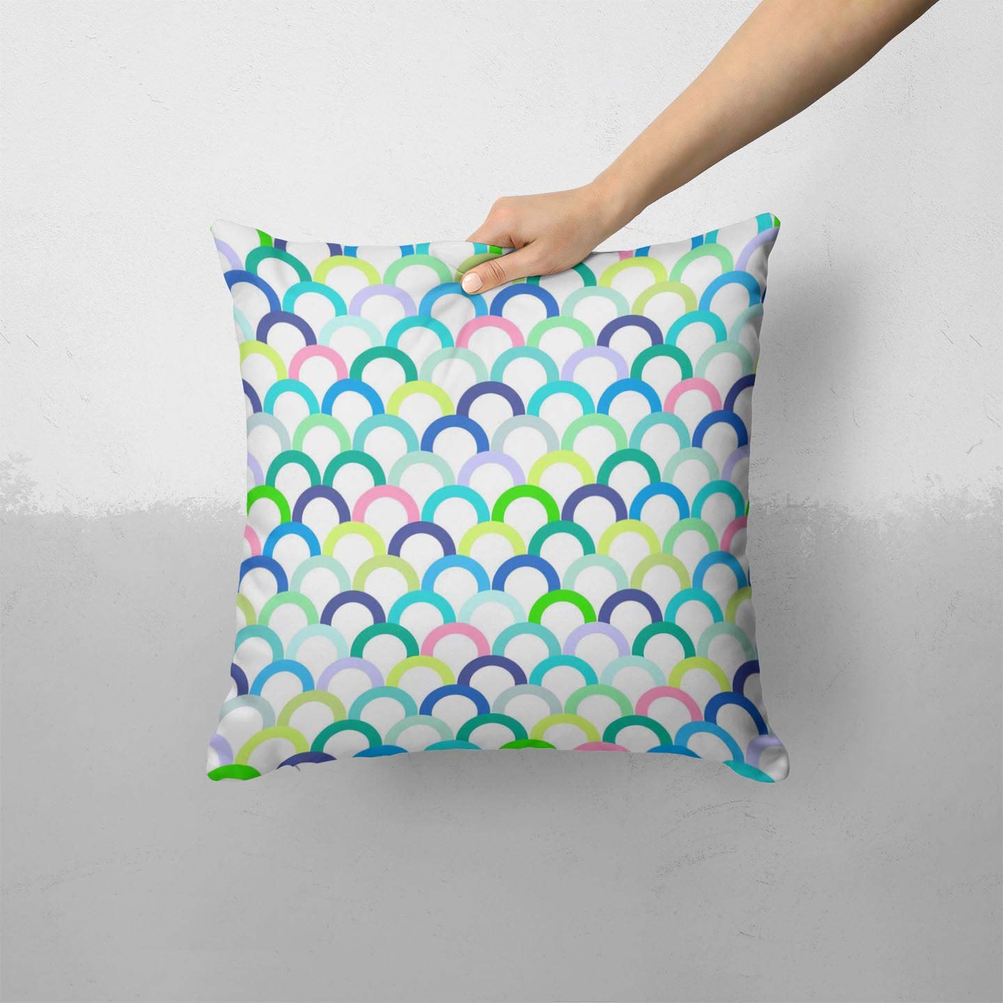 iiRov Vibrant Fun Colored Pattern Hoops - Custom Decorative Home Decor Indoor or Outdoor Throw Pillow Cover for Sofa, Bed or Couch Cushion (Pillow CASE Cover ONLY)