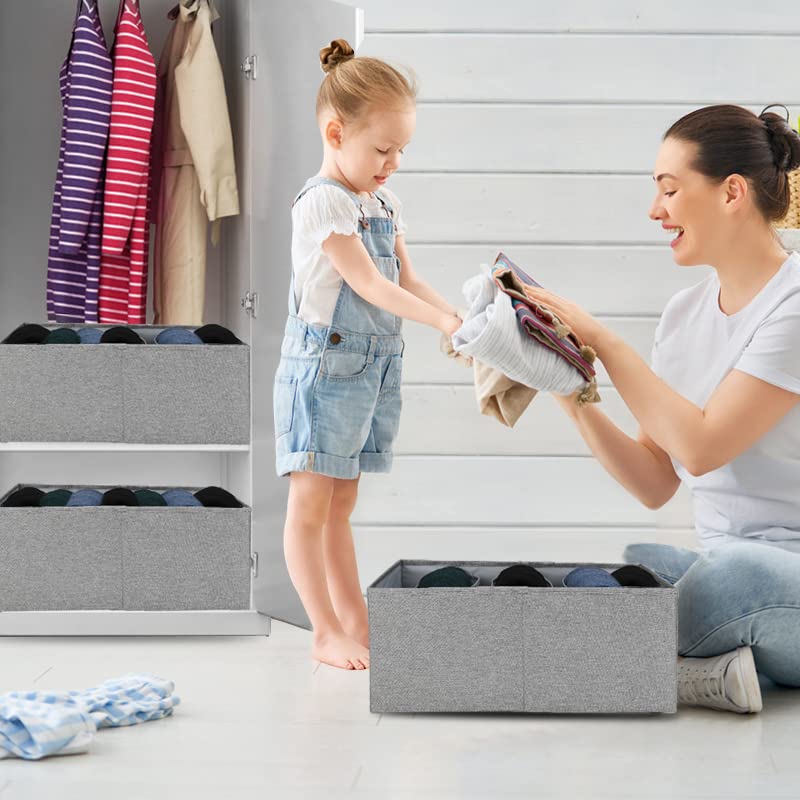 Augfox Jeans Storage Organizer for Closet, 7-Grid Clothing Organizer, Pants Organizer for Closet β Washable and Sturdy Clothing Storage for Tshirts, Jeans, Pants, Sweaters (1 piece, Grey)