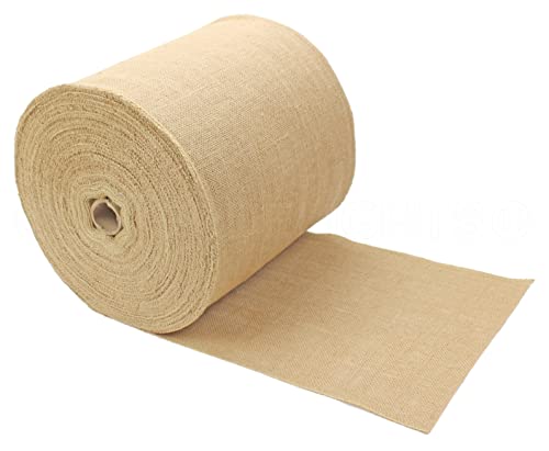 CleverDelights 12" Premium Burlap Roll - 100 Yards - No-Fray Finished Edges - Natural Jute Burlap Fabric