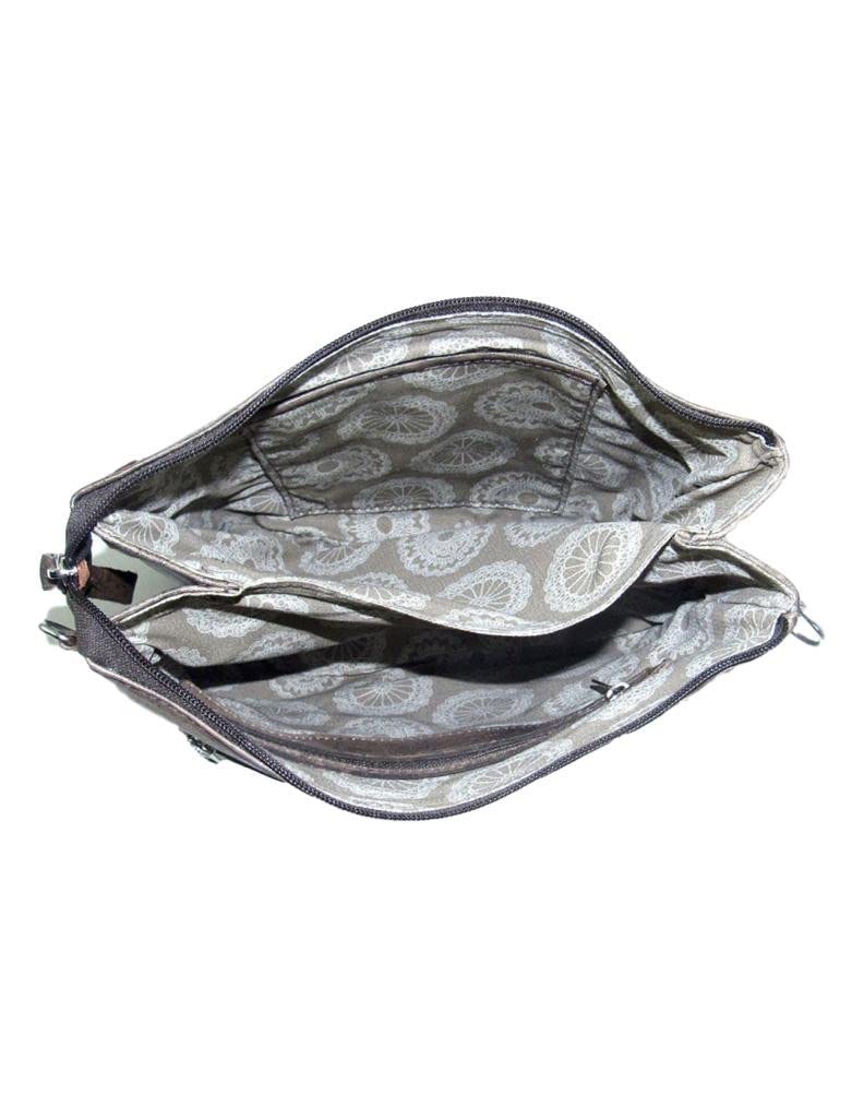 American West Multi-Compartment Womens Crossbody Bag for Women - 100% Genuine Leather
