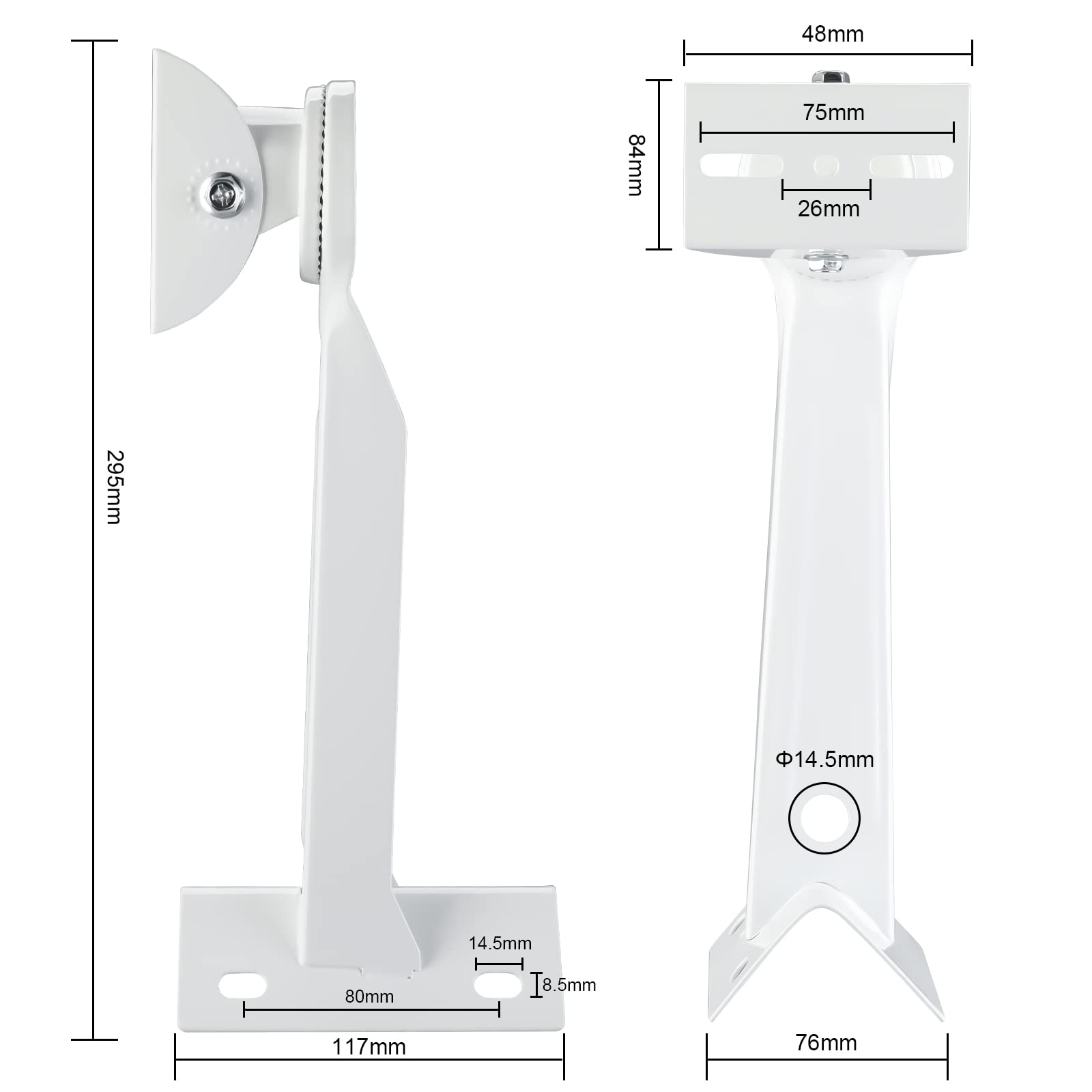 wsdcam CCTV Security Camera Universal Mounting Bracket for Corner Wall & Utility Pole, 90° Rotation Adjustable Indoor Outdoor Monitor Camera Mount with 2 Loops for Dome Camera/IP Camera/CCTV Camera