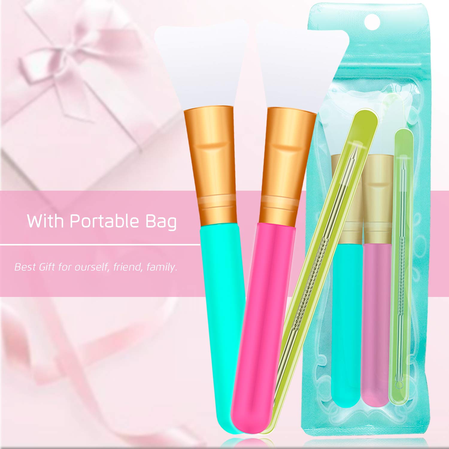 3 PCS Silicone makeup brush set, Face Mask Brush,Soft Silicone Mask Beauty Tool Facial Mud Mask Applicator Brush for skincare Hairless Body Lotion Applicator Tools