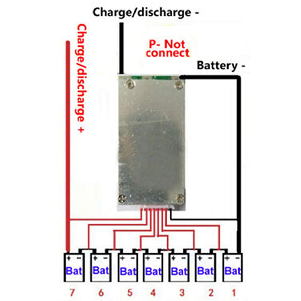 daier 7S 24V 28V 16A BMS PCB PCM for Ebike Electric Bicycle 18650 Li-ion LIPO Battery