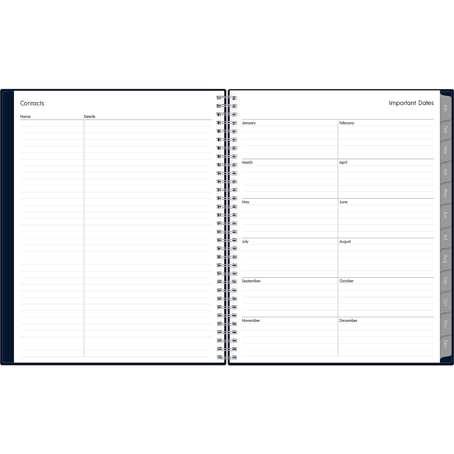 2024 Blue Sky™ Enterprise Weekly/Monthly Planning Calendar, 8-1/2" x 11", Navy Blue, January to December 2024, 142989