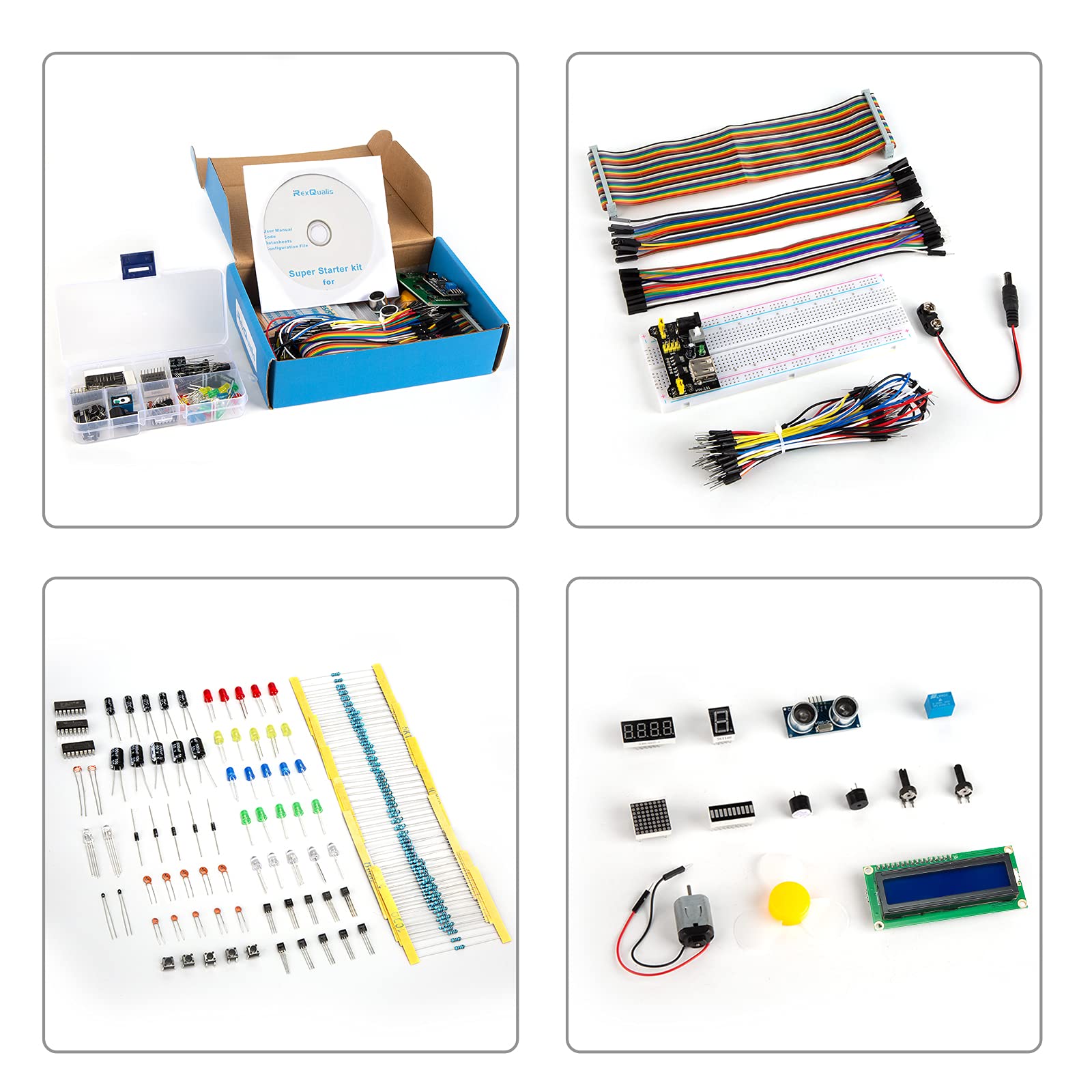 REXQualis Super Starter Kit for Raspberry Pi 4 B 3 B+ with Detailed Tutorials, Support Python C,Learn Electronics and Programming for Raspberry Pi Beginners