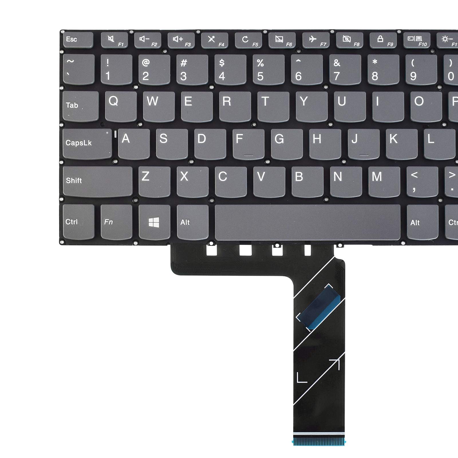 SUNMALL Replacement Keyboard Compatible with Lenovo V145-15AST V320-17isk V320-17ikb.IdeaPad 130-15AST 320-15ABR 320-15AST 320-15IAP 320-17AST 320-17ISK 330-15AST US Layout Grey No Frame