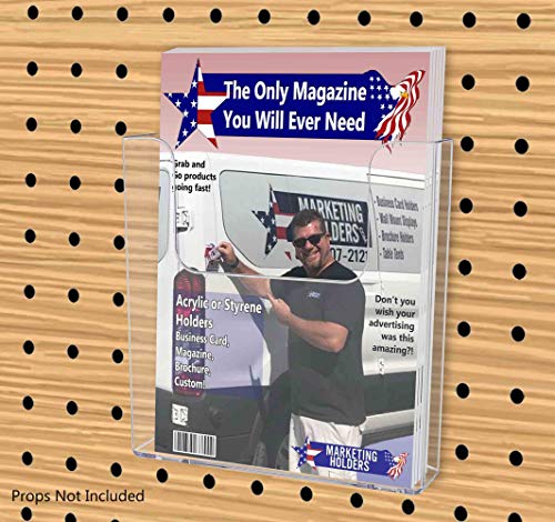 Marketing Holders 6 1/2" W Brochure Holder Peg Board Mount Pamphlet Value Pack of 24 Display Catalog Booklet Maps Literature Printed Material Menu