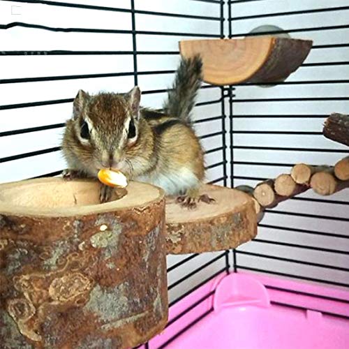 LOVEIFE 3 Pack Bird Perch, Round Wooden Platform Parrot Toys Bird Cage Accessories (Style1)
