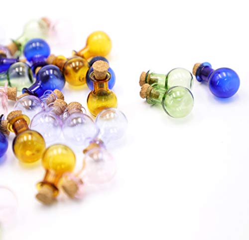 SHAOTONG 2ml Small Mini Glass Bottles Jars with Cork Stoppers.Wishing bottle drifting bottle wedding party DIY Etc. (O-20Pcs)