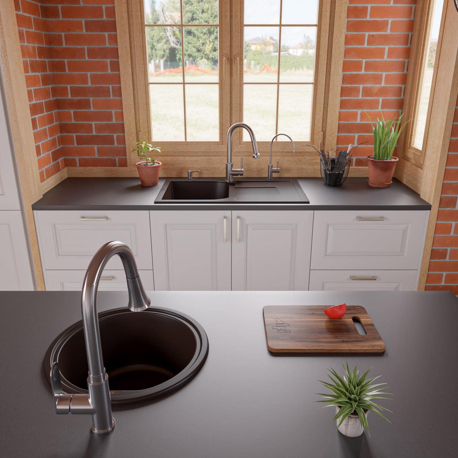 ALFI brand AB1717DI-C Kitchen Sink, Chocolate