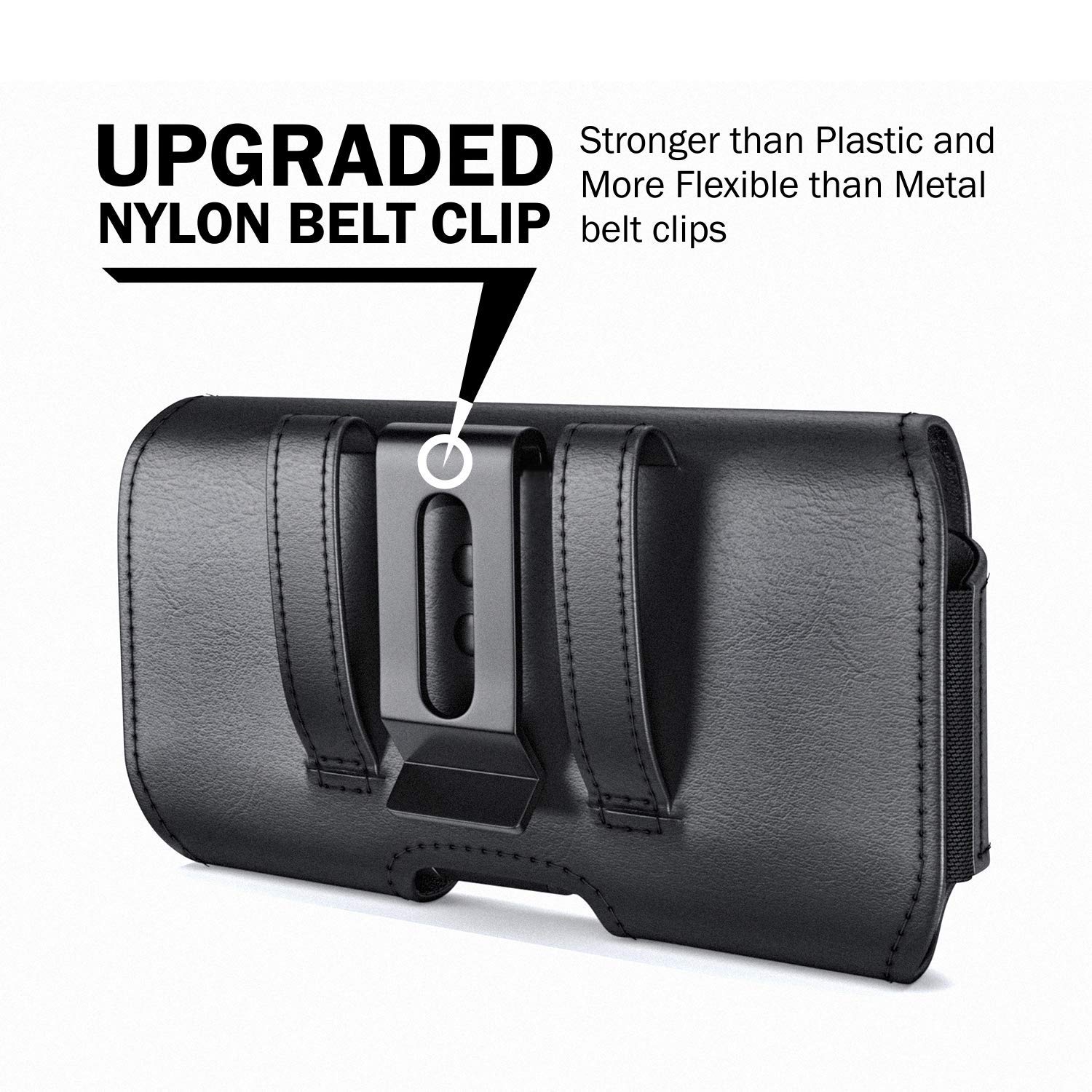 DeBin Holster for iPhone 14, 14 Pro, 13 Pro, 13, 12 Pro, 11, XR, Galaxy S22, S21, S20, S10, Google 7, Belt Case with Belt Clip Cell Phone Belt Holder Pouch Cover (Fits Phone with Otterbox Case) Black
