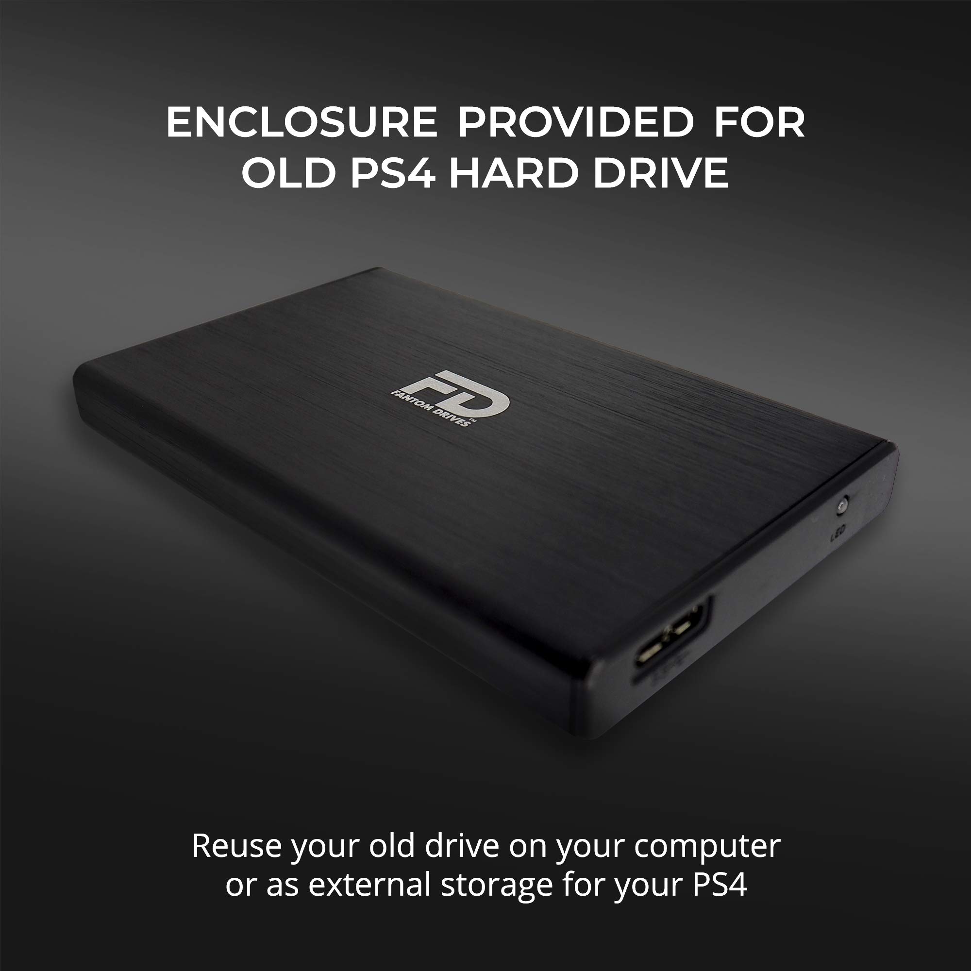 Fantom Drives (Solid State Drive Upgrade Kit - Compatible with PlayStation 4, PS4 Slim, and PS4 Pro, 2TB SSD + 16GB