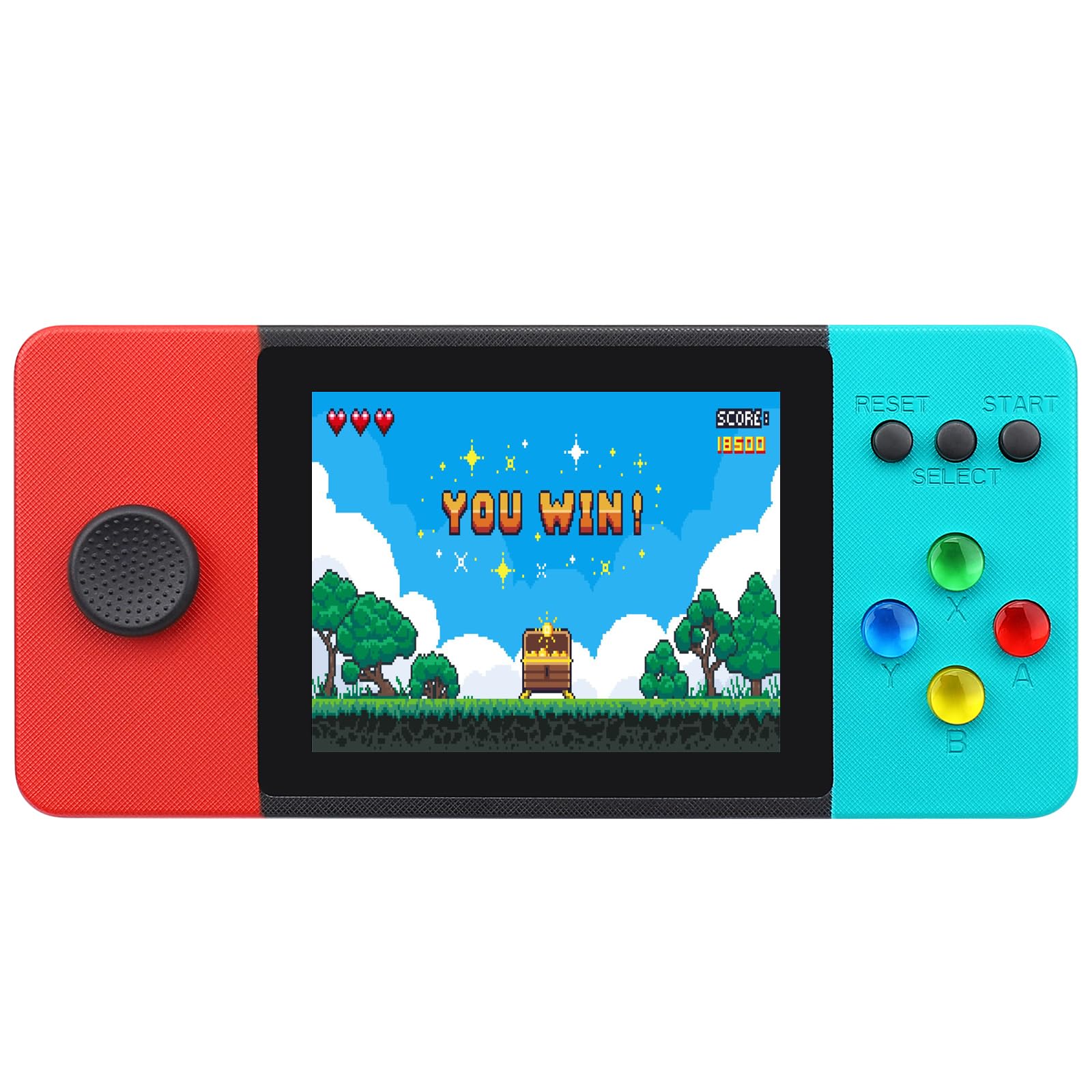 3D Rocker Convenient to Hold Handheld Game Console, Retro Mini Game Player with 500 Classical FC Games 3-Inch Screen Support for TV & Two Players Present for Kids and Adult