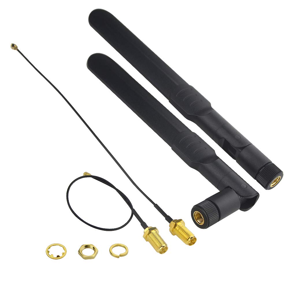 XINGYHENG 2Pcs 2.4G 5G 5.8G Dual Band Glue Stick Antenna Omnidirectional High-gain with Female Pigtail Cable 6.5 inch for Router Antenna