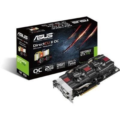 ASUS GTX770-DC2OC-2GD5 GeForce GTX770 2GB GDDR5 256-bit, DVI-I/DVI-D/ HDMI/DP PCI-Express 3.0 SLI ready Graphic Card OC-selected 1110MHz core