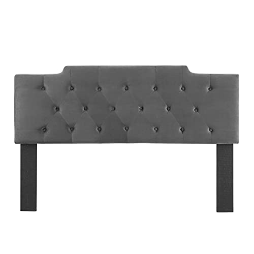Modway Juliet Tufted Performance Velvet Twin Headboard in Charcoal