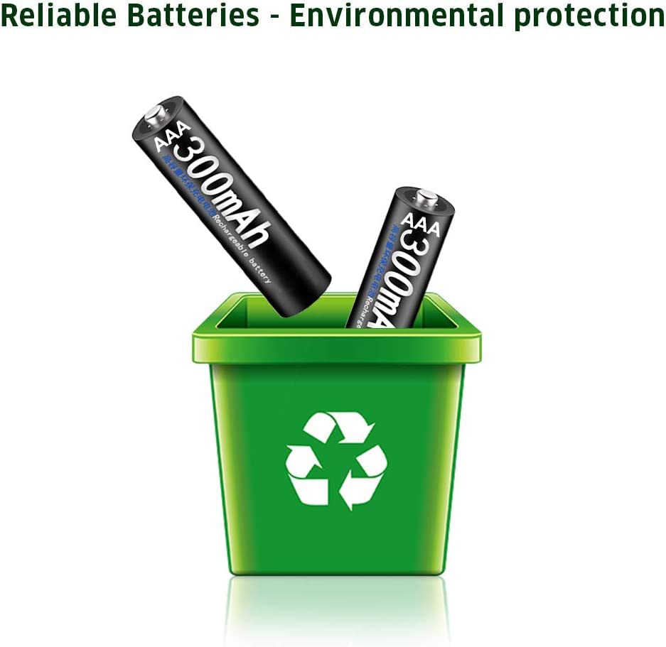 Tenbery Rechargeable Batteries AAA 300mAh 1.2v,16 Pack Ni-MH AAA Rechargeable Battery,1200 Cycle Triple A Rechargeable Batteries
