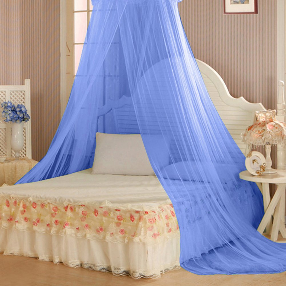 loinhgeo-Bed Mosquito Net for Holiday Indoor Elegent Lace House Bedding Decor Sweet Round Bed Canopy Dome Mosquito Net - Pink