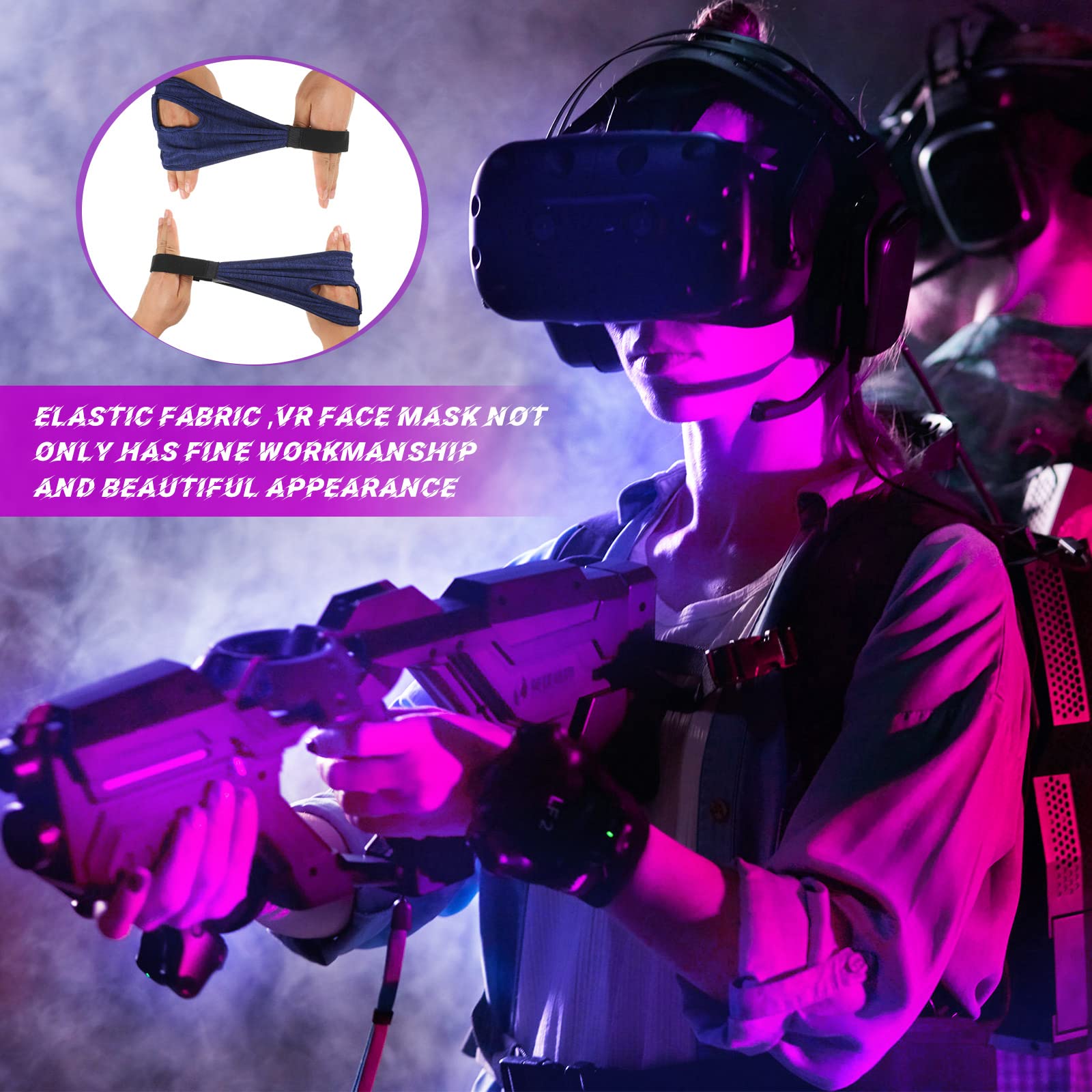3 Pcs VR Masks VR Sweat Band Face Mask Breathable VR Eye Mask Elastic Face Cover Mask for VR Virtual Reality Headsets VR Accessories for VR Workout Use