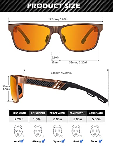 ANYLUV Blue Light Blocking Glasses Men Computer Gaming Blue Screen Glasses Mens Blue Light Blocker Glasses Rectangle Metal frame UV400 Orange Lens