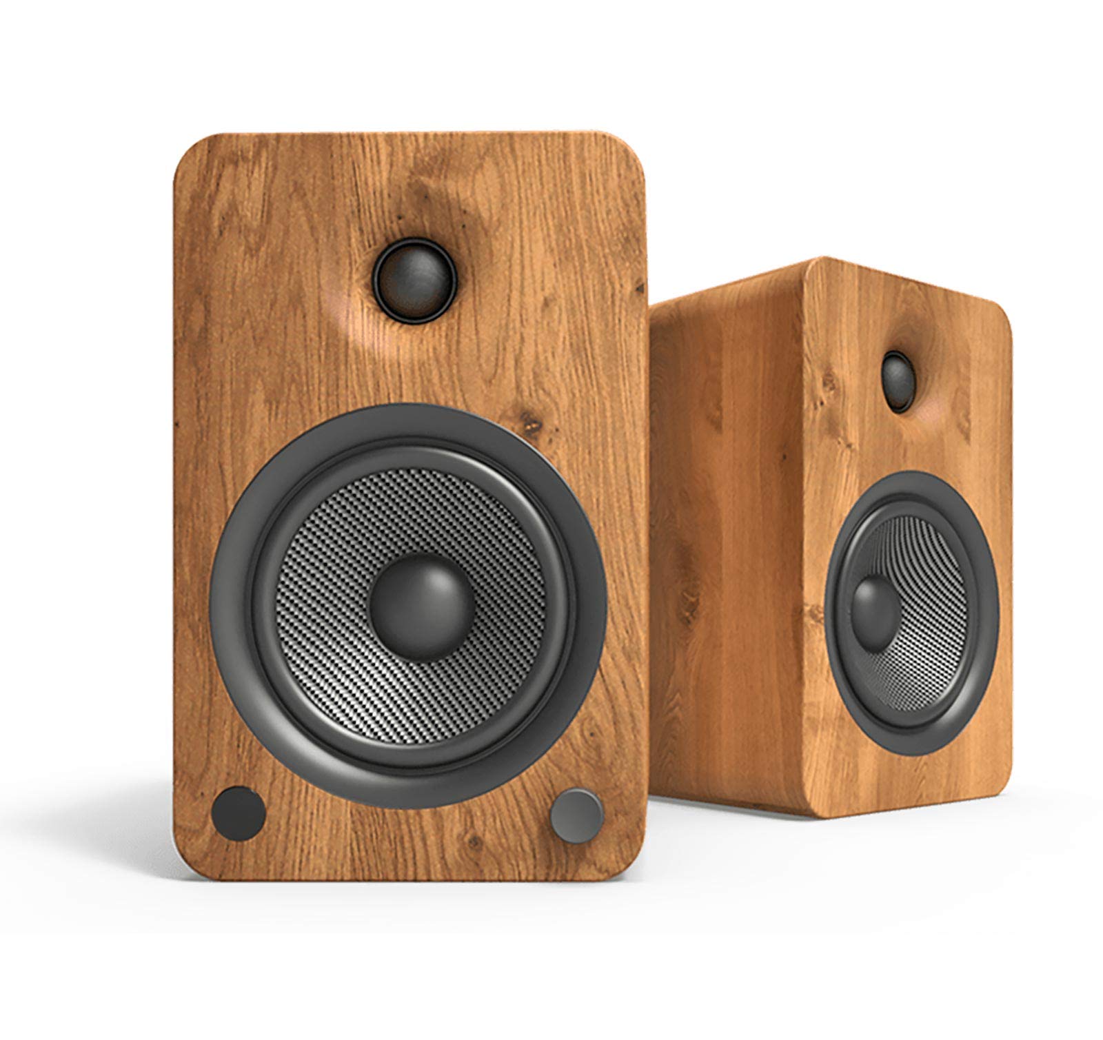 Audio Technica AT-LP120X-USB Direct-Drive Turntable Bundle with Kanto YU6 Powered Wireless Bluetooth Speakers - Black, Walnut