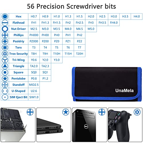 80 IN 1 Professional Computer Repair Tool Kit, Precision Screwdriver Set with 56 Bits, Magnetic screwdriver set Compatible for Laptop, PC, MacBook, Tablet, iPhone, PS4, and Other Electronic Repair