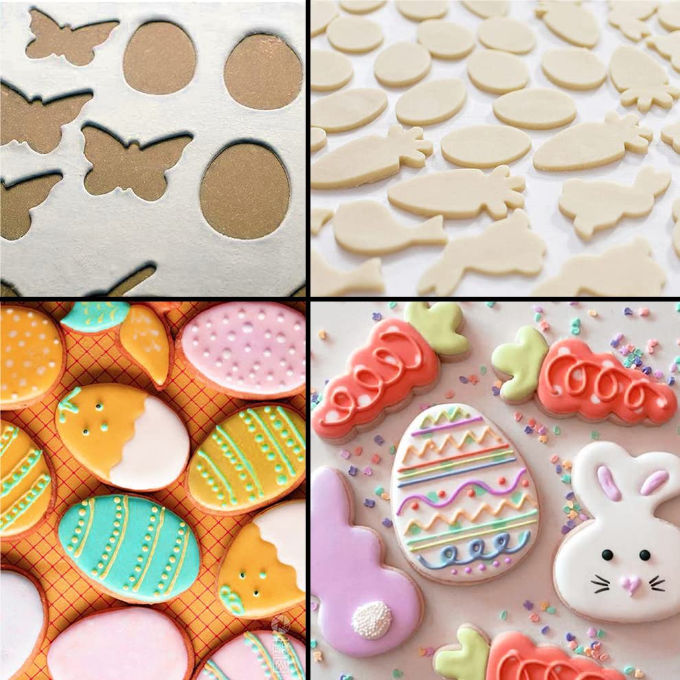 32Pcs Stainless Steel Cookie Cutter Set - Easter Cookie Cutter Set & Mini Cookie Cutters Set (8Pcs + 24Pcs)