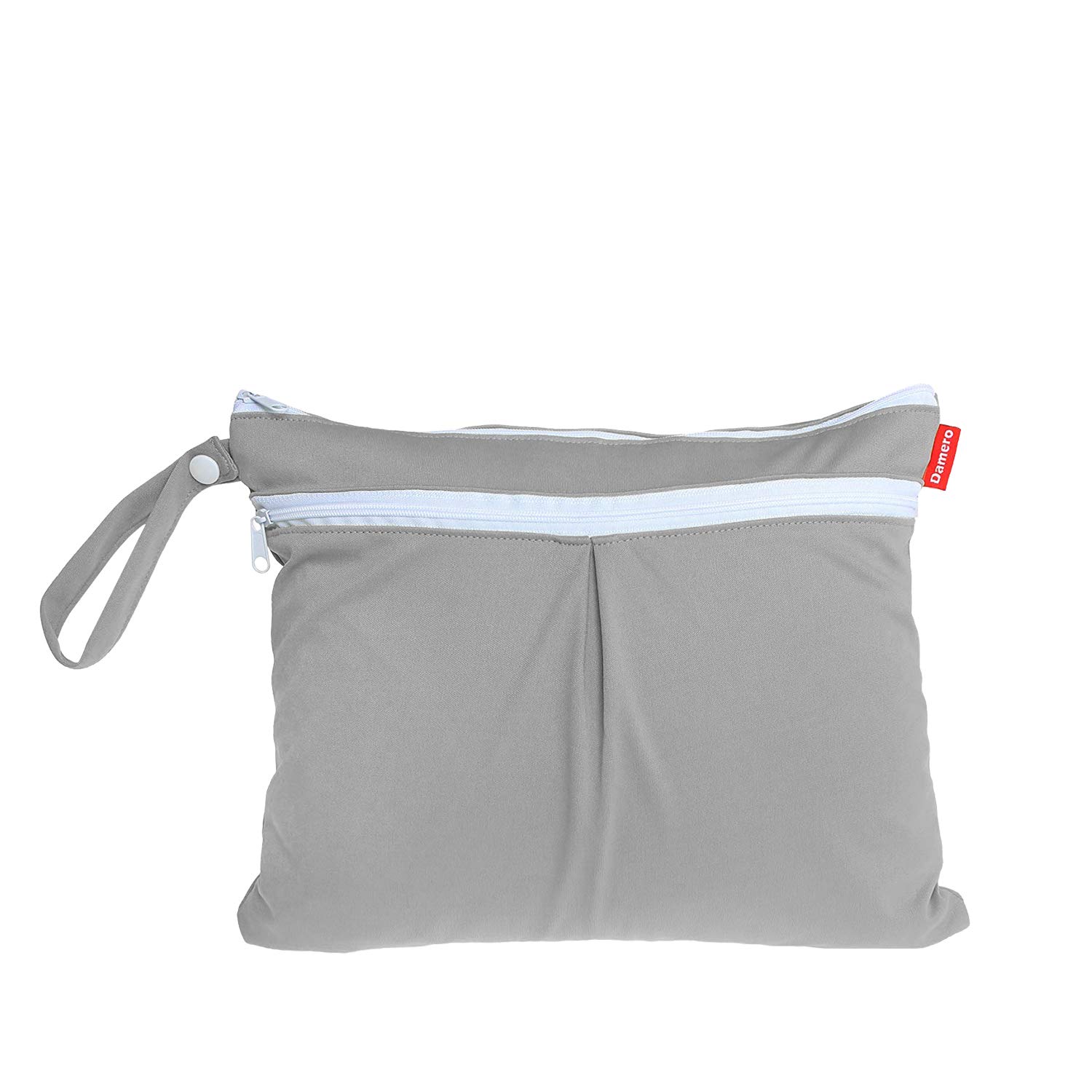 Damero 3pcs Pack Wet Dry Bag for Cloth Diapers Daycare Organizer Bag, Gray