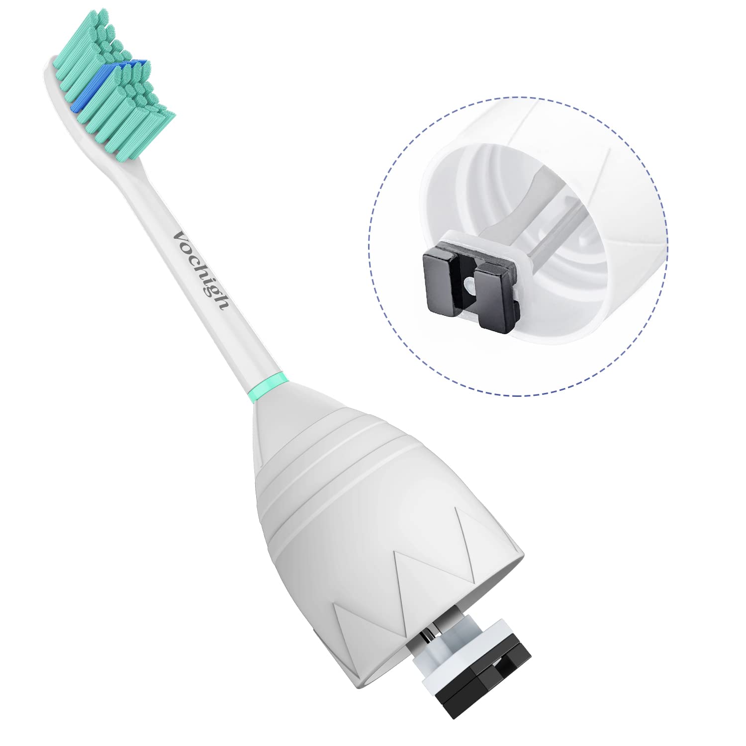 Vochigh Replacement Toothbrush Heads Compatible with Philips-Sonicare: fits e-Series HX7022 CleanCare & Xtreme Screw-on Electric Brush Handles, 6 Pack