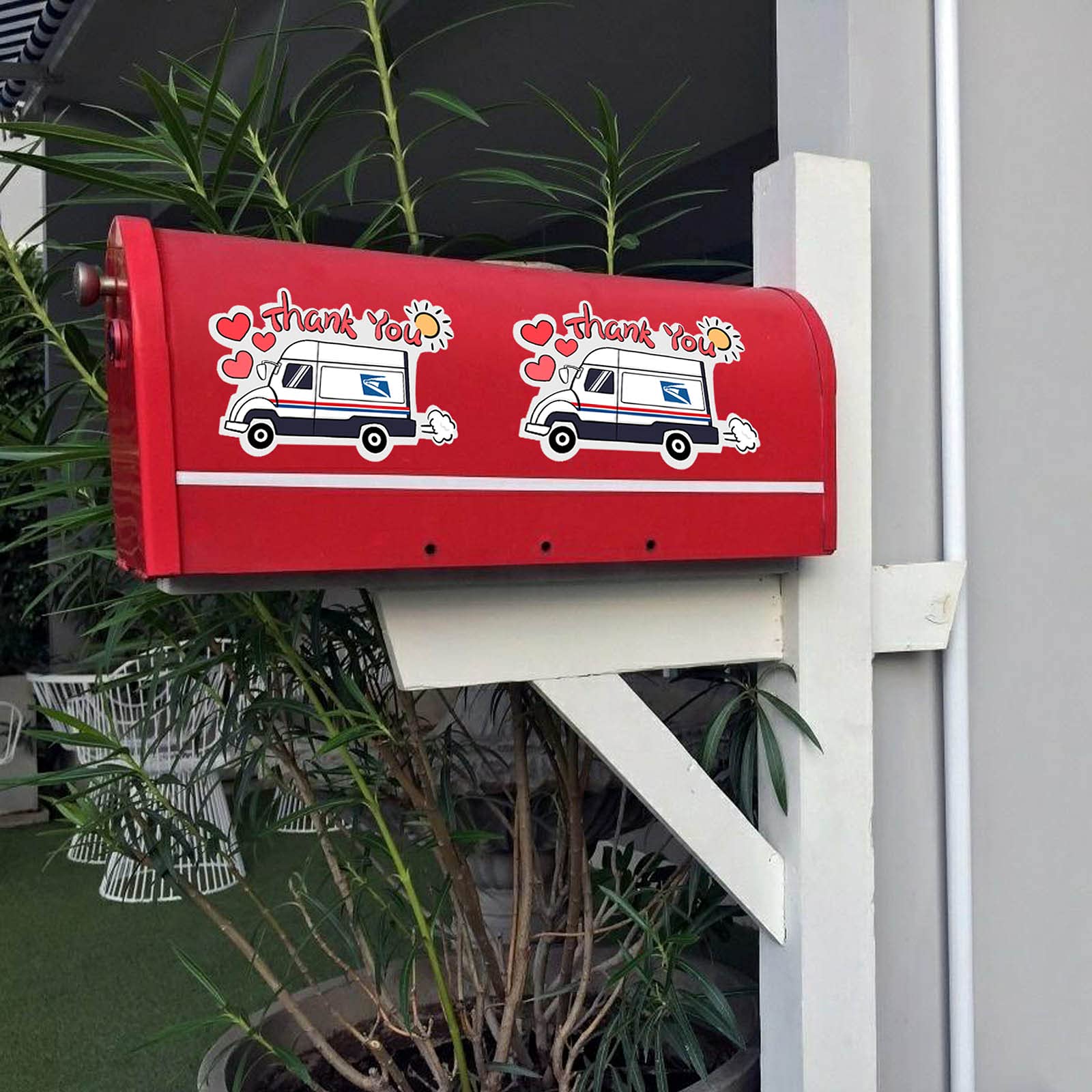 3 PcsThankyou USPS Decal for Mailbox,Thank U Stickers Vinyl stickers with Love and Support for USPS Mail Carriers (3inch)