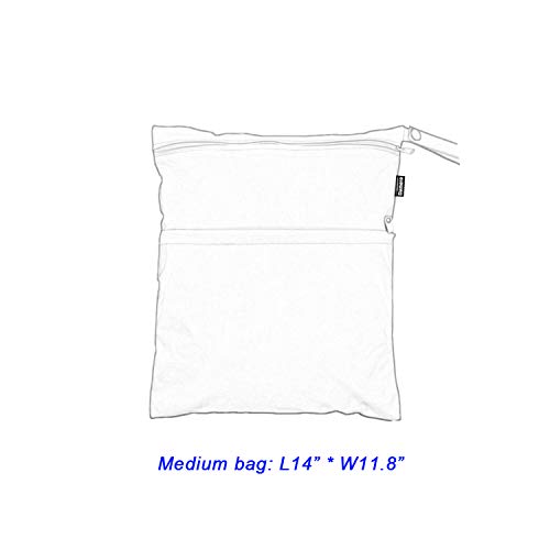 Damero Travel Wet and Dry Bag with Handle for Cloth Diaper, Pumping Parts, Clothes, Swimsuit and More, Easy to Grab and Go (Medium, Black Arrows)