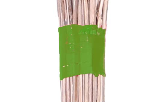 3 Piece of 32 inch Multi-Surface Sturdy Outdoor Authentic Coconut Leaf Broom Asian Heavy Duty Broom Thai Natural Coconut Leaf Broom (Country Rustic)