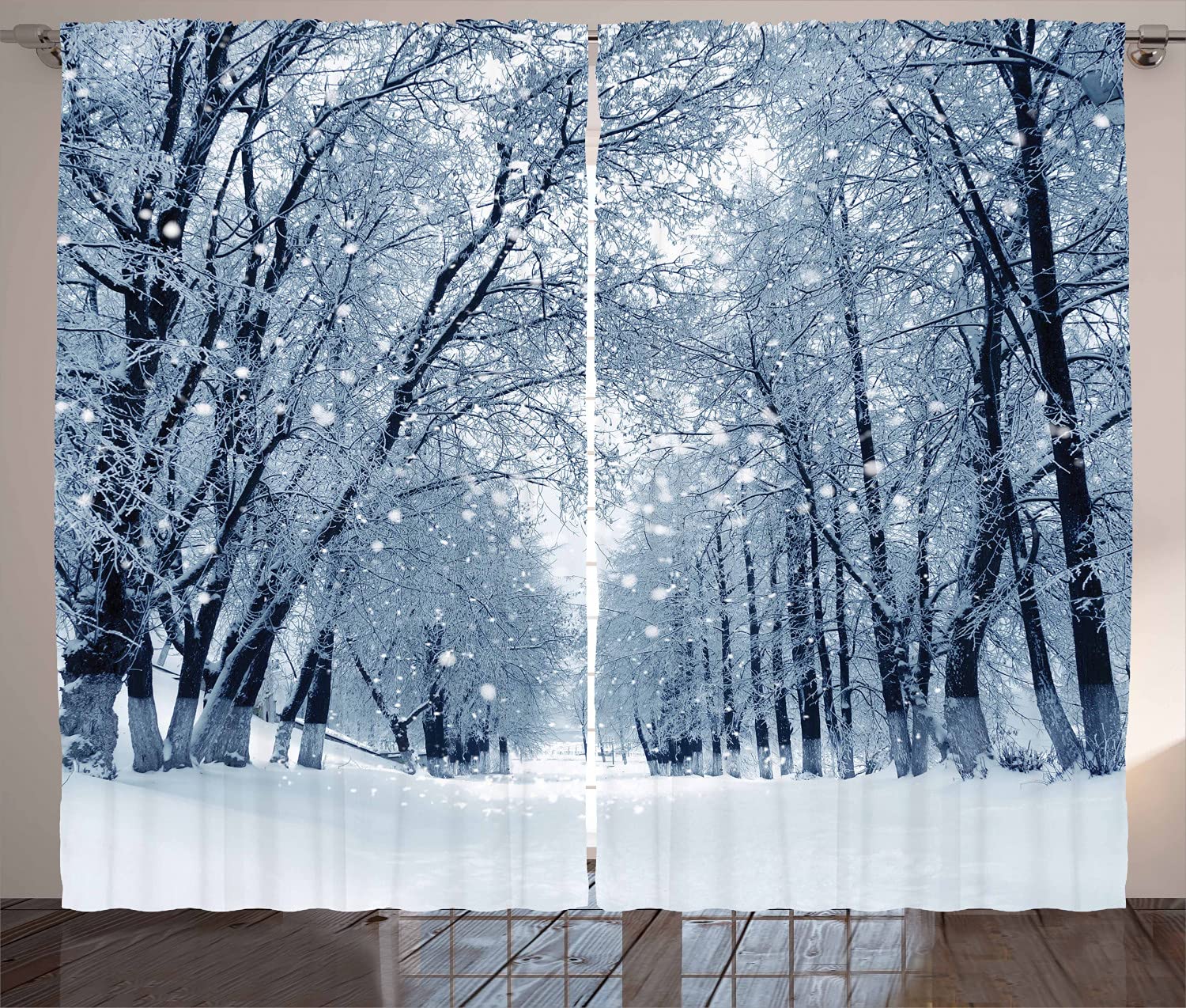 Ambesonne Floral Curtains, Vintage Garden Plants Herbs Flowers Botanical Classic Design Art, Living Room Bedroom Window Drapes 2 Panel Set, 108" X 90", Pink Blue