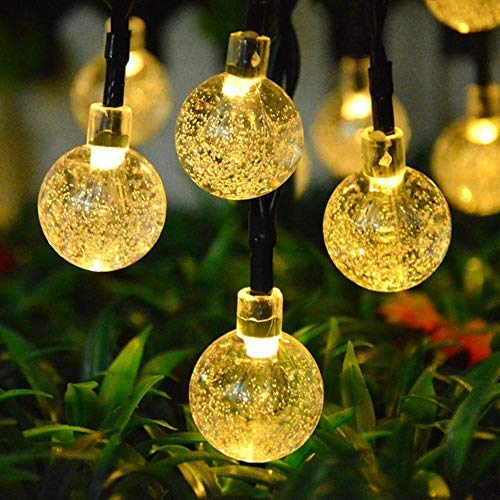 Xiying 6.5M String Lights with 30LED Bulbs Battery Powered Decorative for Bedroom Crystal Balls Fairy String Lights Great Garden Terrace Patio Outside Lights for Home Garden (6.5 Meters 30 Lights)
