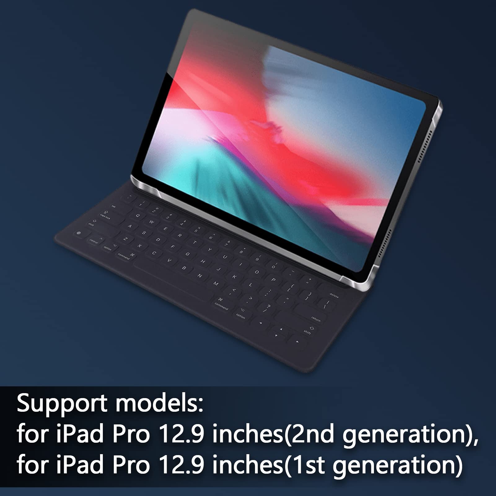 Smart Keyboard for Ipad pro, 12.9in Portable Tablet Intelligent Carrying Foldable Ultra-Slim Keyboard with 64 Keys for Ipad Pro 2nd Generation & 1st Generation
