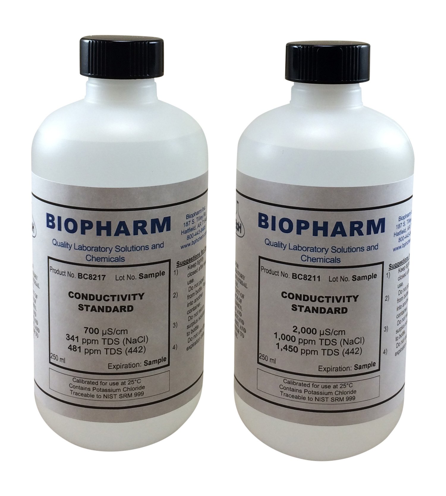Conductivity 2-Point Calibration Standard 2-Pack: 250 mL (8.4 fl oz) Each 700 uS and 2000 uS