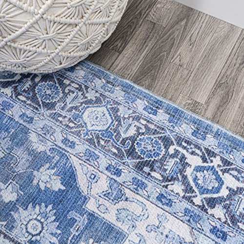 JONATHAN Y WSH109B-3 Maris Ornate Medallion Machine Washable Indoor Bohemian Transitional Area Rug,High Traffic,Kitchen,Living Room,Backyard,Non Shedding,3 X 5,Blue/Navy