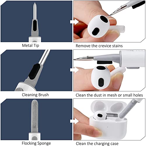 Airpods 3rd Generation Case Men Lock with Cleaning Kit, GARTOO Protective Cover with Cleaning Pen Compatible with Airpod 3rd Gen Case, Shockproof Rugged Shell for Air Pods 3 2021 Charging Case, Black