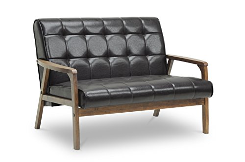 Baxton Studio Mid-Century Masterpieces Love Seat, Brown