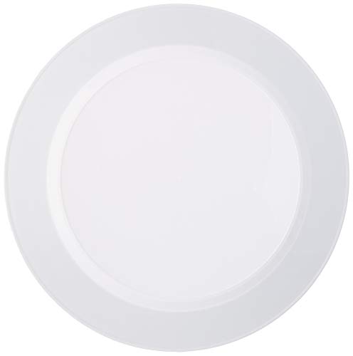Amscan Premium Plastic Round Party-Plates, 7 1/2 inches, White with Red Border