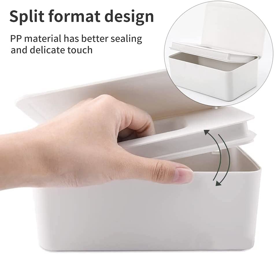 Wipes Dispenser,KinAndKen Baby Wipes Dispenser Refillable Wipe Container with Sealing Design,Keeps Wipes Fresh, One-Handed Operation. Non-Slip, Easy Open/Close Wipes Pouch Case