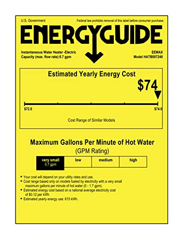 Eemax HATB007240 Tank Water Heater Booster 7.2 kW 240V