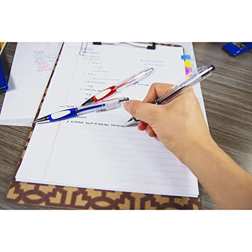 BAZIC Oil Gel Ink Retractable Pen Lumiere Black Color, 0.7 mm Medium Point Soft Grip Smooth Writing, for Office School (3/Pack), 1-Pack