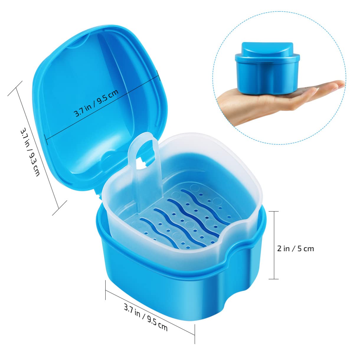 2pcs Tooth Box Case Storage Case False Teeth Holder False Teeth Case Teeth Holder for Dentures Plastic Containers Abs Storage Supplies Travel Portable