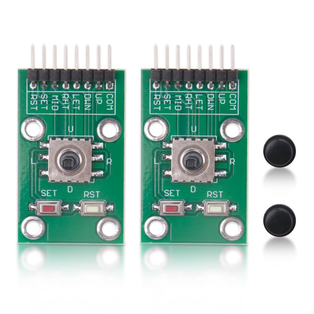 KOOBOOK 2Pcs 5-Channel Five Direction Navigation Button Module 5D Rocker Joystick Independent Keyboard for Arduino MCU