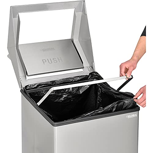 Global Industrial 40 Gallon Stainless Steel Swing Top Receptacle