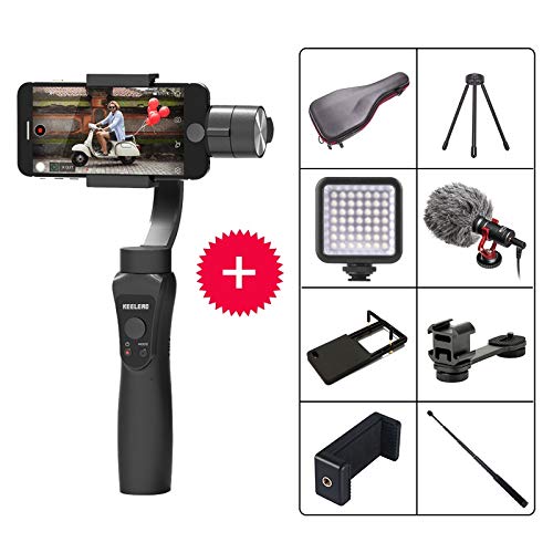 3-axis Handheld Gimbal for Action Cameras on Smartphones, with Focus Zoom and Zoom Functions (Color : Option 9)