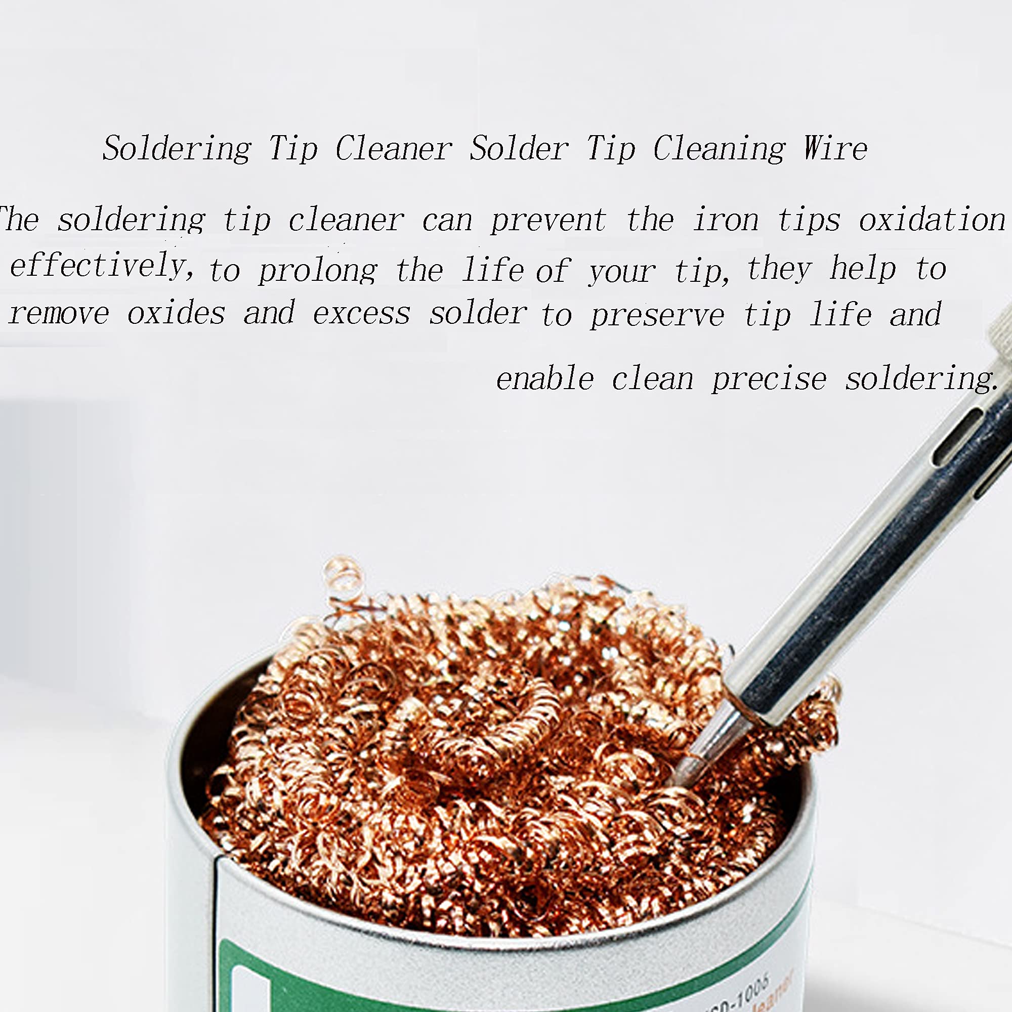 Soldering Iron Tip Cleaner,Welding Soldering Solder Tip Cleaning Wire,Soldering Brass Sponge Tip Cleaner for Cleaning Solder Irons Heads and Tips(1pcs)