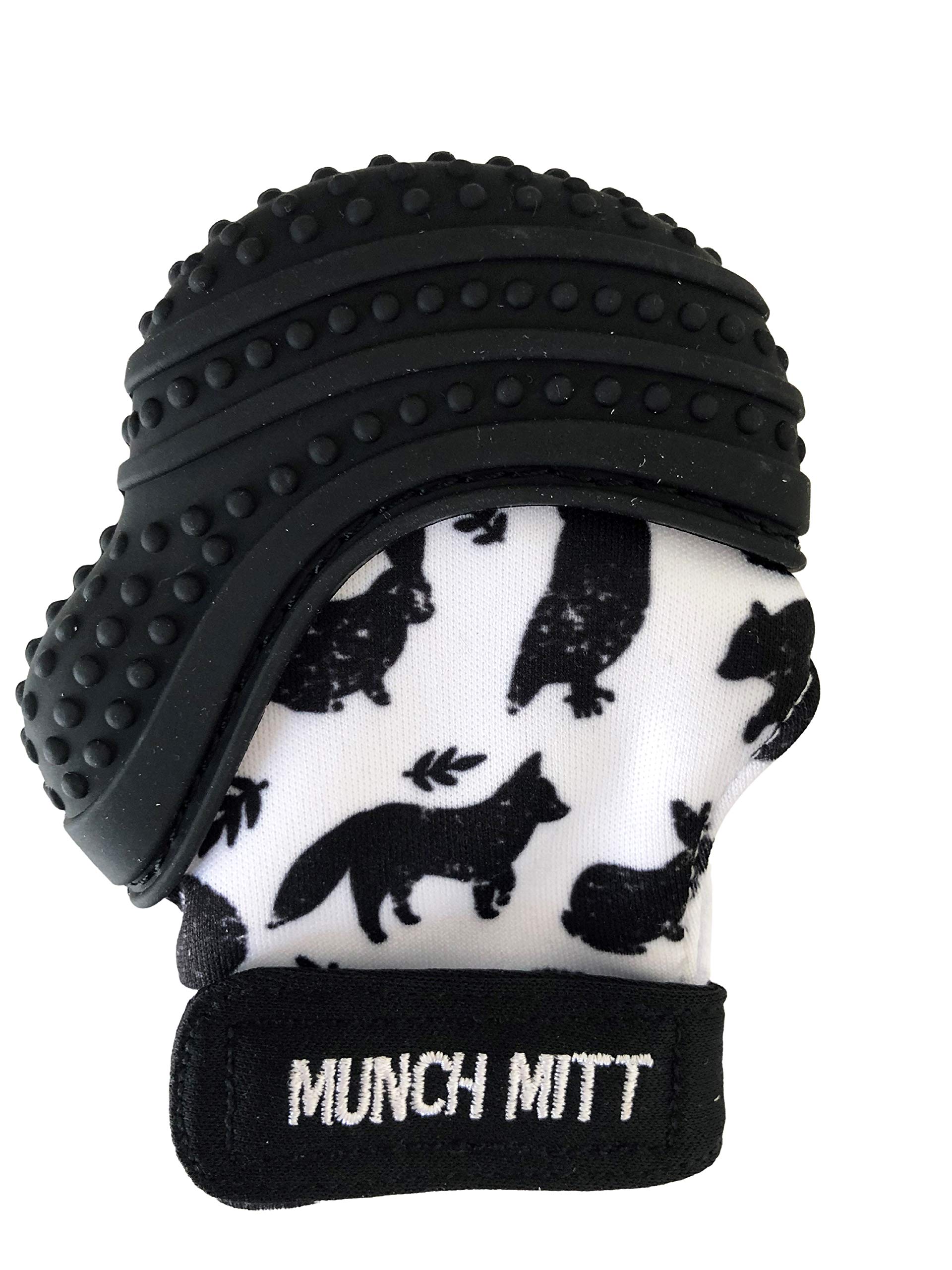 Malarkey Kids Munch Mitt 3-Pack | Baby Teething Mitten Protects Hands from Chewing & Saliva, Heals Aching Gums for Babies (Night Forest, Spring Flower, Outer Space) )