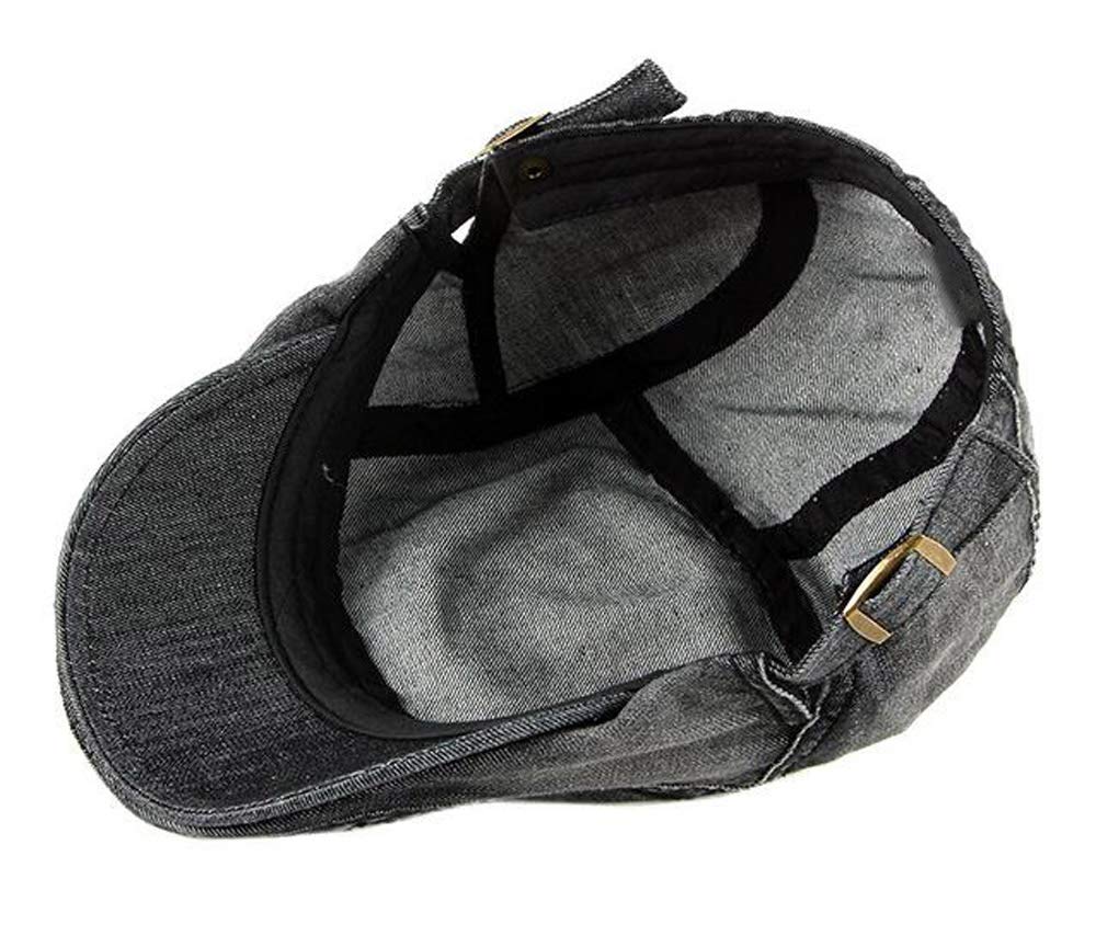 2 Pack Mens Denim Cotton Newsboy Cap Ivy Gatsby Driving Hunting Cabbie Hats (2 Pack-C)
